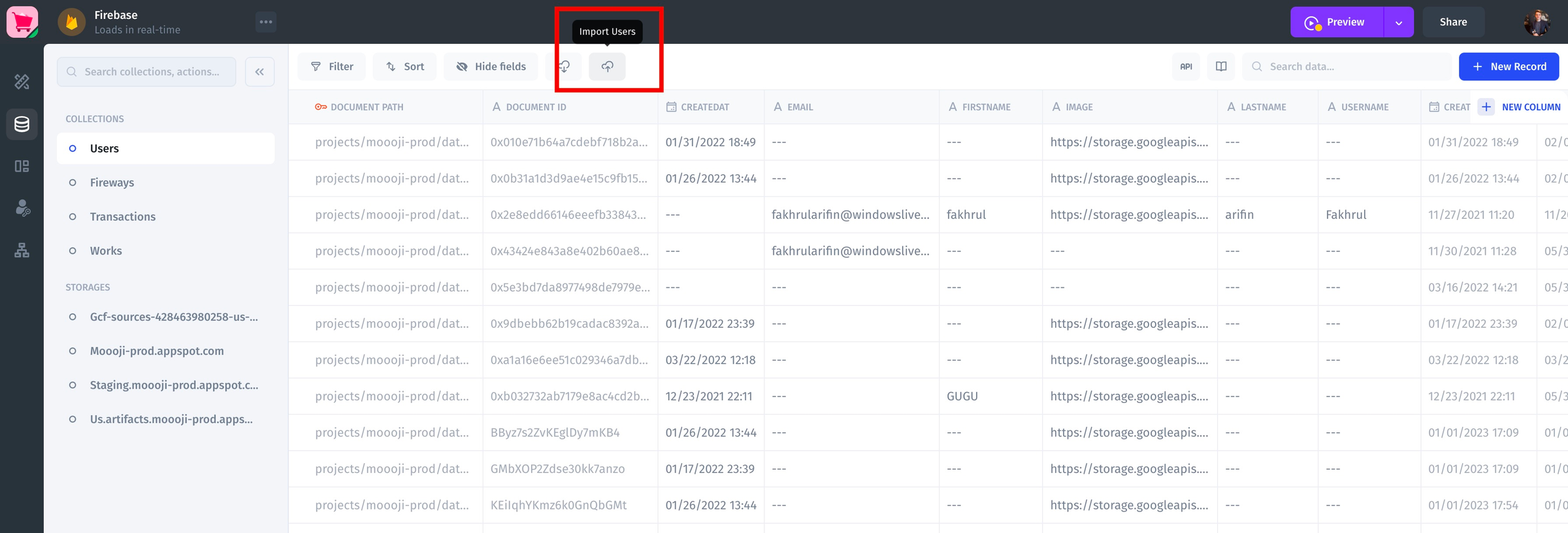 How to import CSV to Firestore database without code